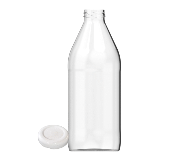 Botella vidrio de 1 litro X22 unidades con tapas jugo tipo lechera ...